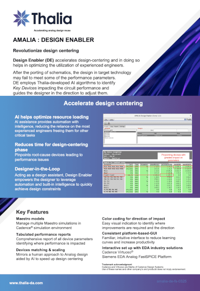 Design Enabler fact sheet | Thalia Design Automation